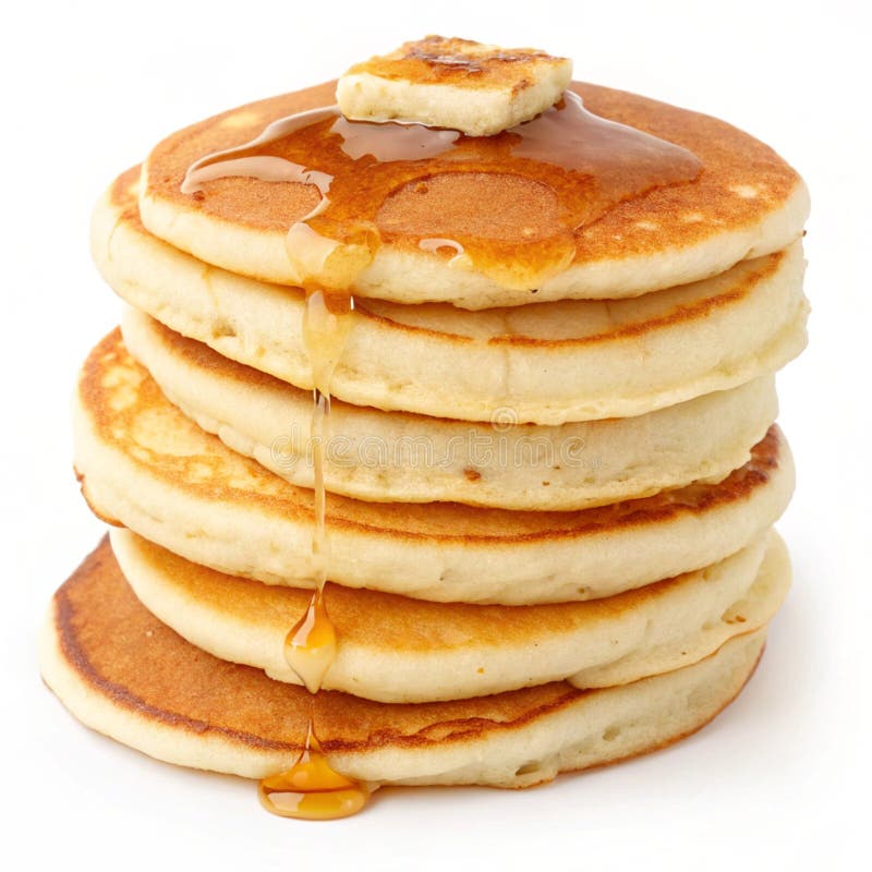 Stack of fluffy pancakes stock illustration. Illustration of topped ...