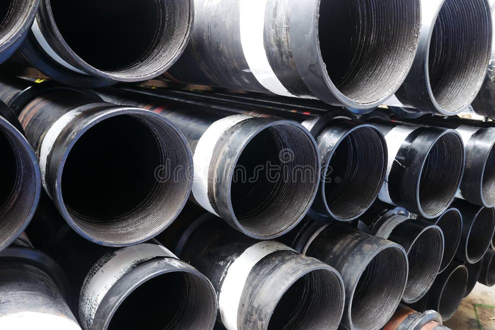 Stack of Flush Joint Connection Oil Well Casing Stock Image - Image of ...