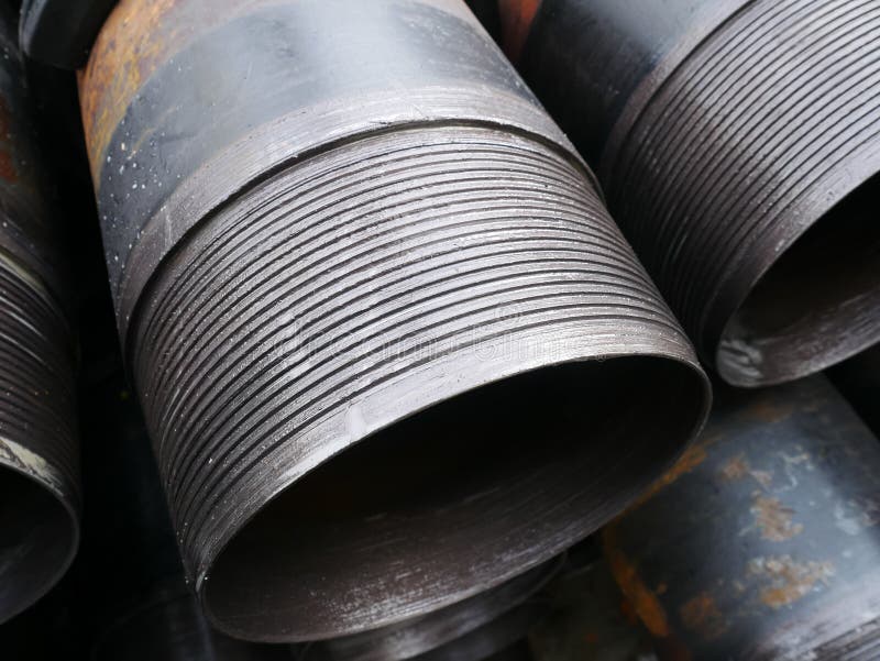 Stack of Flush Joint Connection Oil Well Casing Stock Photo - Image of ...