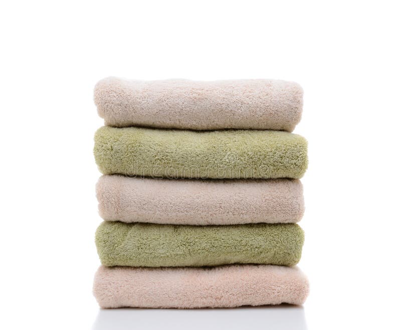 A Stack of Bath Towels Neatly Folded Stock Photo - Image of hotel ...