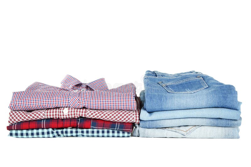 Stack of folded clothes stock image. Image of group - 139100875