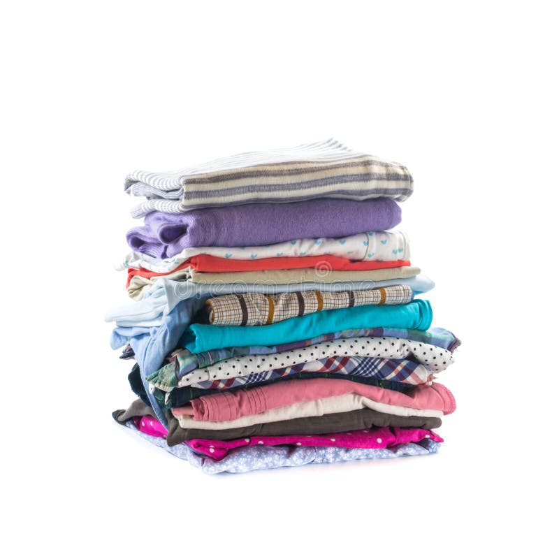 Stack of folded clothes stock image. Image of sweater - 42775297