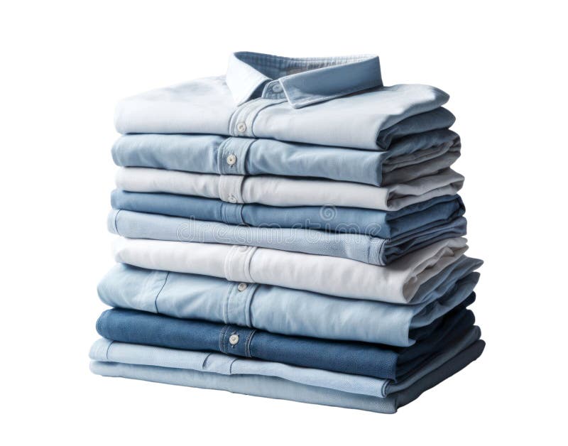 Stack of Clean Folded Shirts on White Background Stock Image - Image of ...
