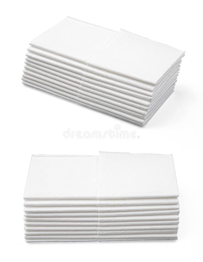 Stack of Folded Disposable Paper Tissues on White Background Stock ...
