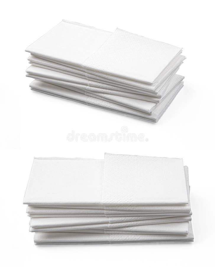 Stack of Folded Disposable Paper Tissues on White Background Stock ...