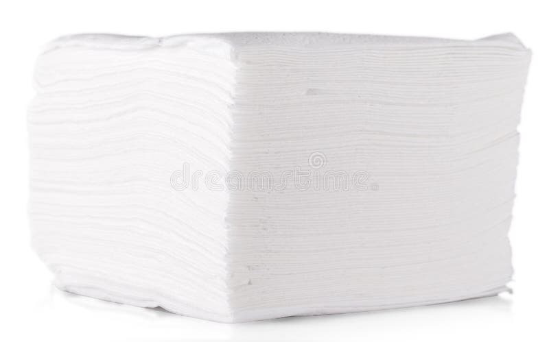 Stack of Folded Disposable Paper Tissues on White Background. Stock ...