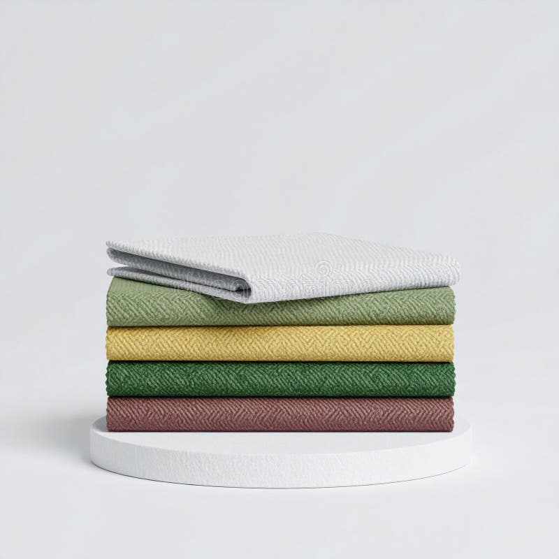 Stack of Folded Fabrics in Various Neutral Colors Stock Illustration ...