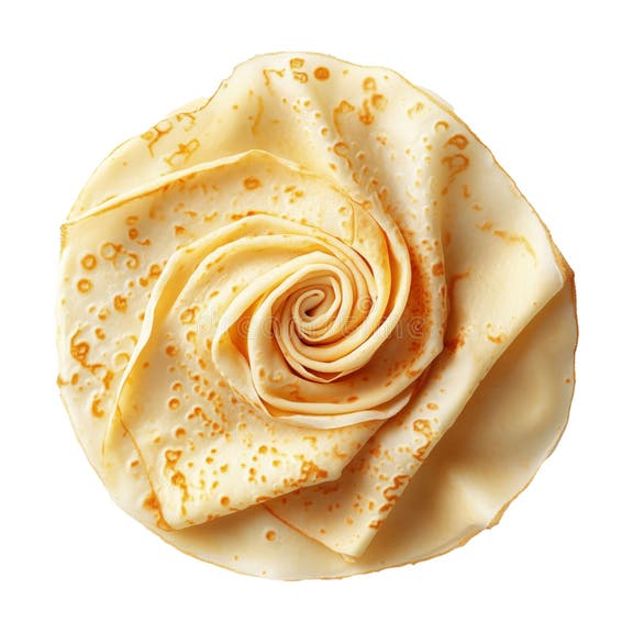 Stack of Folded Golden Crepes Arranged in a Circular Swirl Pattern ...