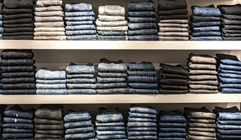 Folded denim jeans stock image. Image of shopaholic - 167070059