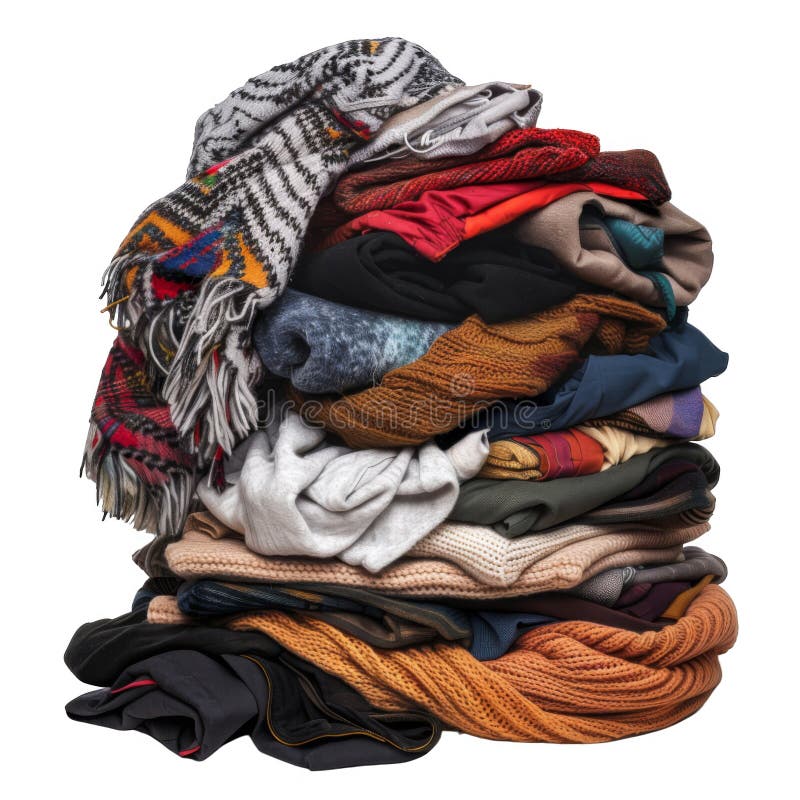 A Stack of Folded and Knitted Clothing Items Stock Image - Illustration ...