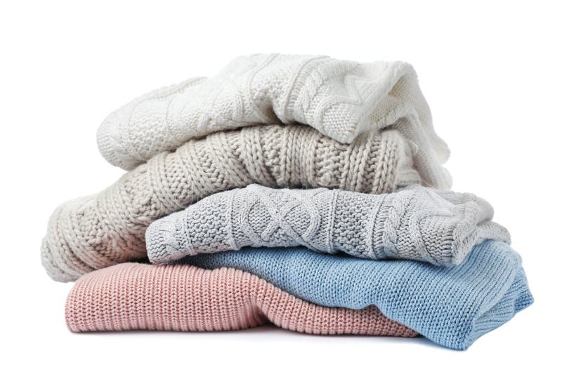 Stack of Folded Knitted Sweaters Stock Photo - Image of fabric, heap ...