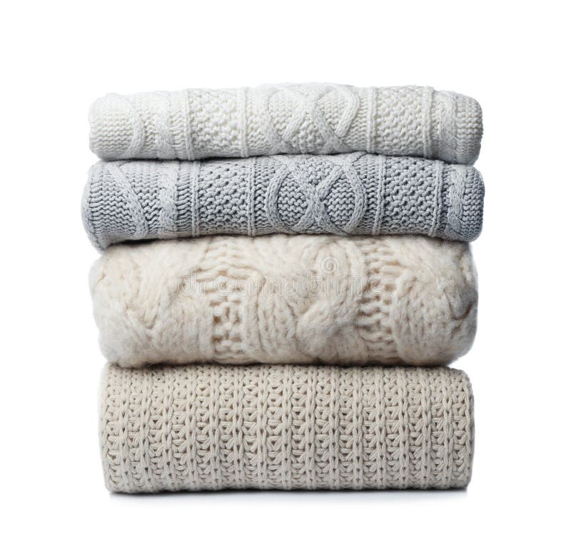 Stack of Folded Knitted Sweaters Stock Image - Image of season ...