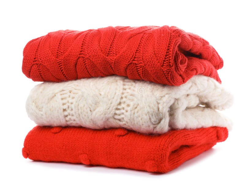 Stack of Folded Knitted Sweaters Stock Image - Image of object ...
