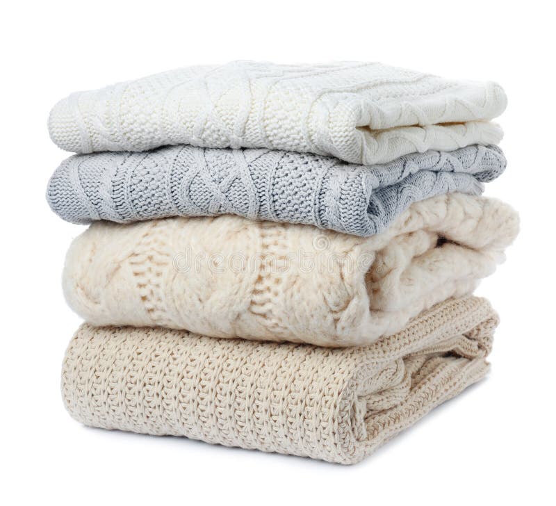Stack of Folded Knitted Sweaters Stock Photo - Image of knitwear ...