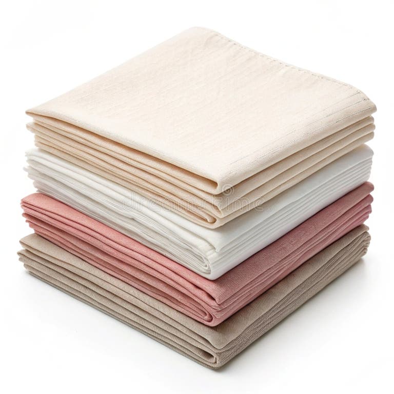 A Stack of Folded Napkins on a Transparent Background Stock ...