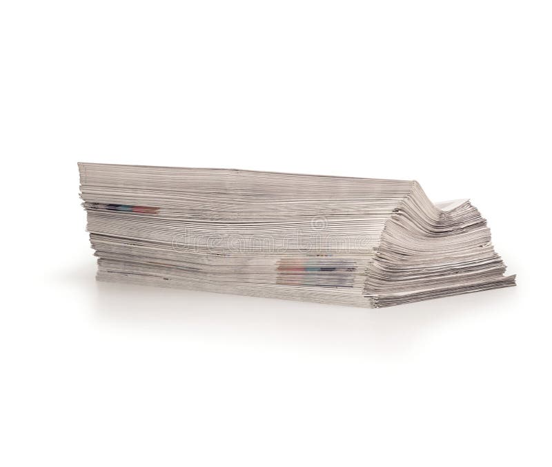 A Stack of Folded Newspapers Stock Illustration - Illustration of ...
