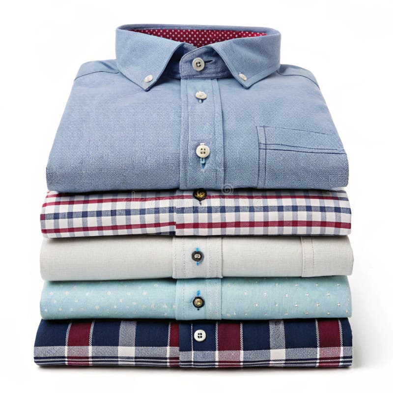 Stack of Folded Shirts on White Background Stock Illustration ...