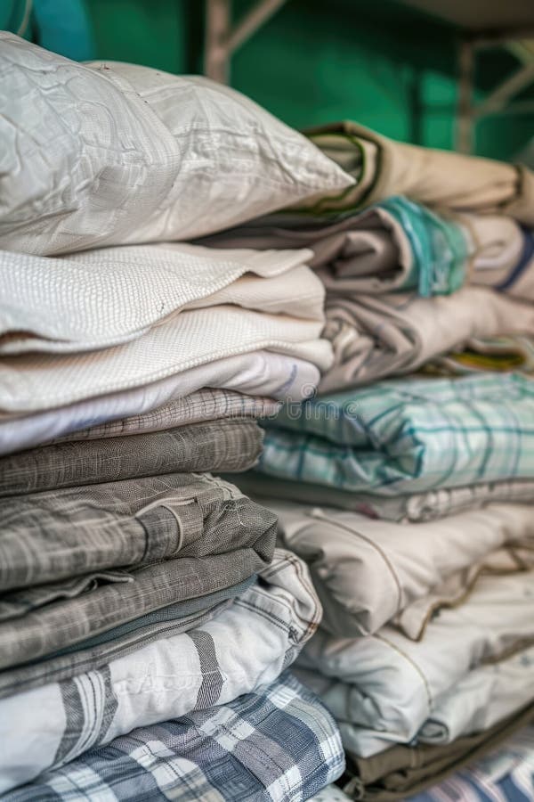 A Stack of Folded Shirts on a Shelf, Great for Interior Design or ...