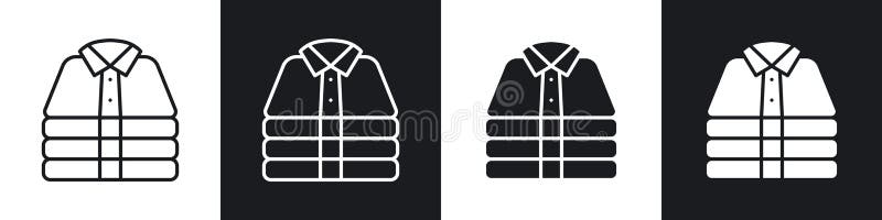Stack of Folded Shirts Icon Stock Illustration - Illustration of sign ...