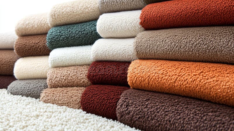 Stack of Folded Soft and Fluffy Towels in Different Colors and Textures ...