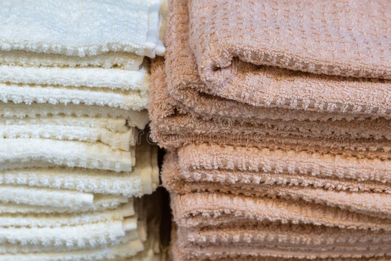 Stack of Folded Towels. Personal Hygiene and Freshness Symbol ...