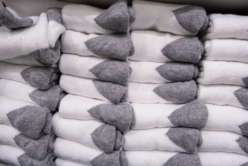 Stack of Folded White Socks. Stock Photo - Image of retail, white ...