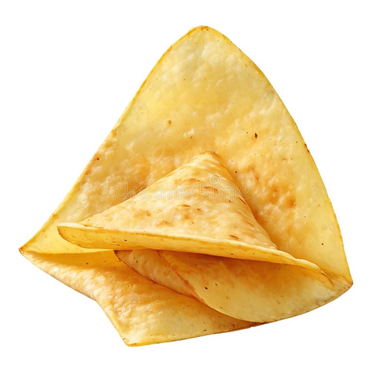 Stack of Folded Yellow Corn Tortilla Chips on White Background Snack ...