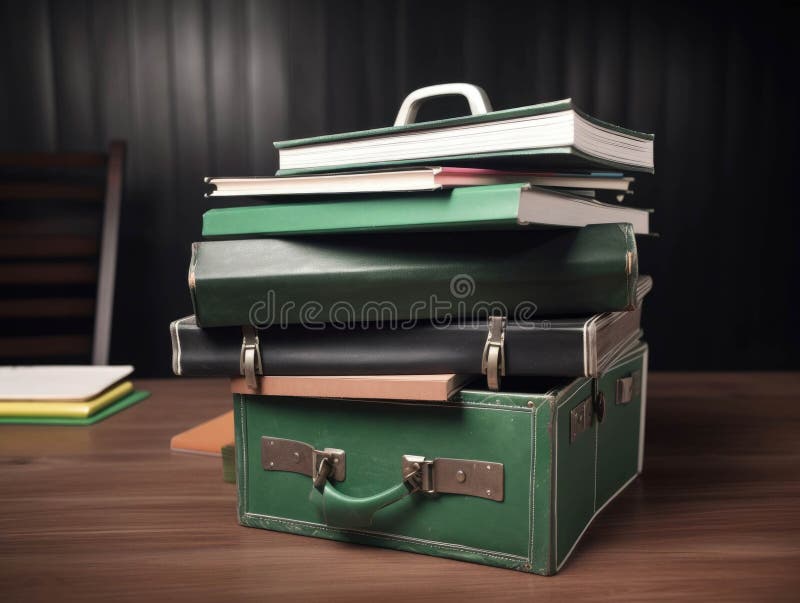 A Stack of Folders and Contracts Spilling Out of a Briefcase in Front ...