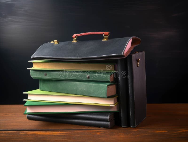 A Stack of Folders and Contracts Spilling Out of a Briefcase in Front ...