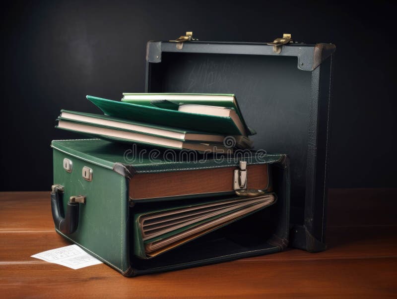 A Stack of Folders and Contracts Spilling Out of a Briefcase in Front ...