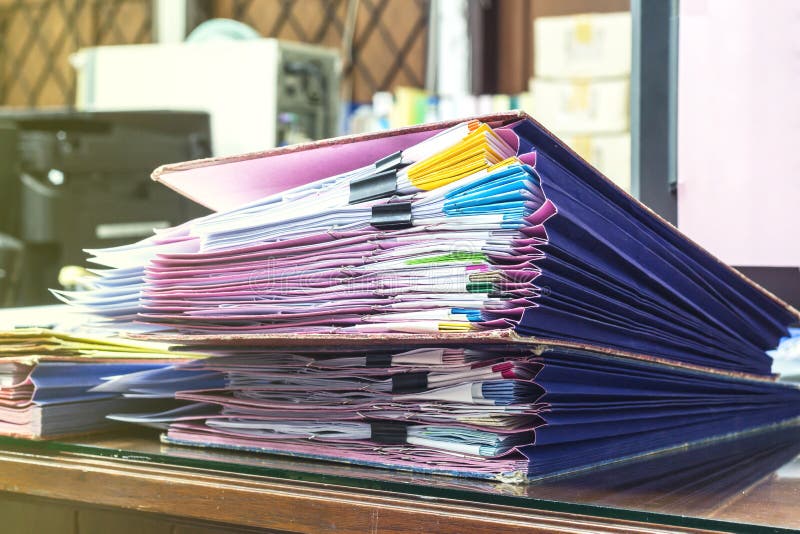 Stack of Folders and Documents Stock Image - Image of business ...