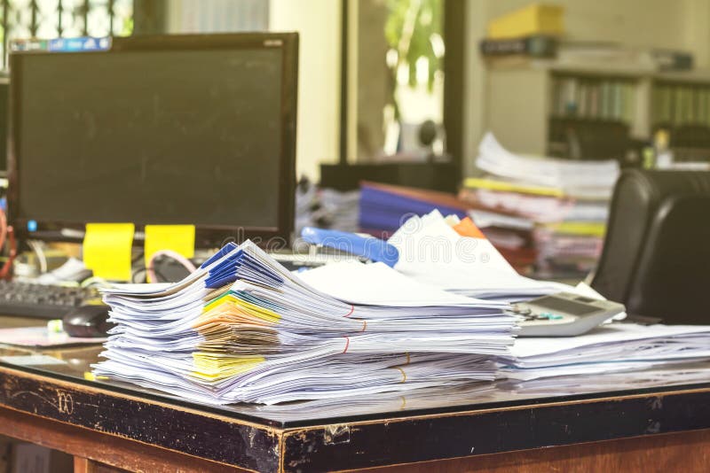 Stack of Folders and Documents Stock Image - Image of heap, documents ...