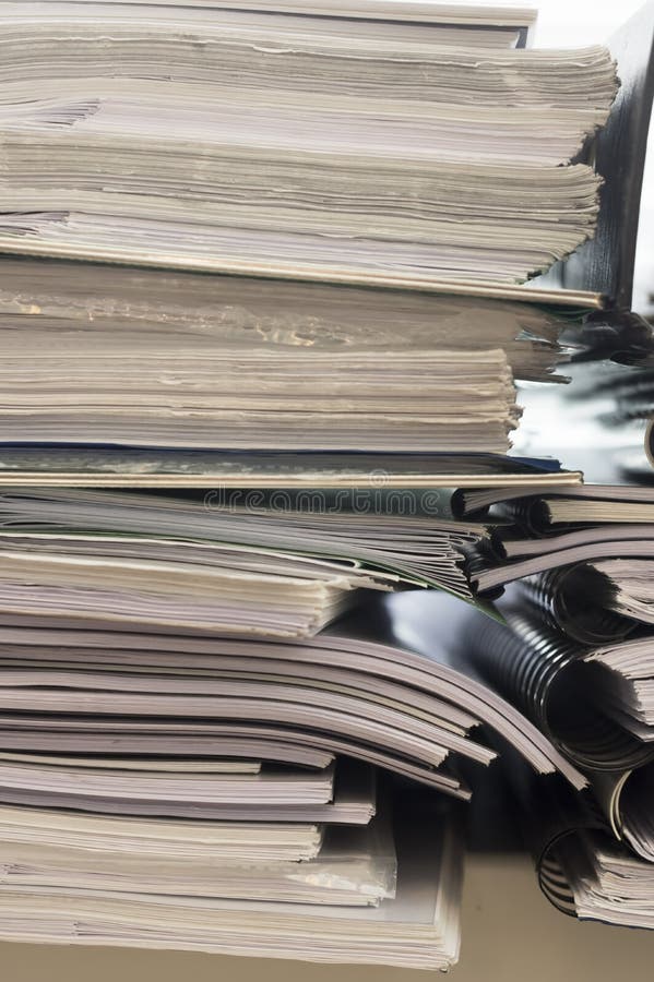 Stack of Folders with Documents Stock Photo - Image of folder, data ...