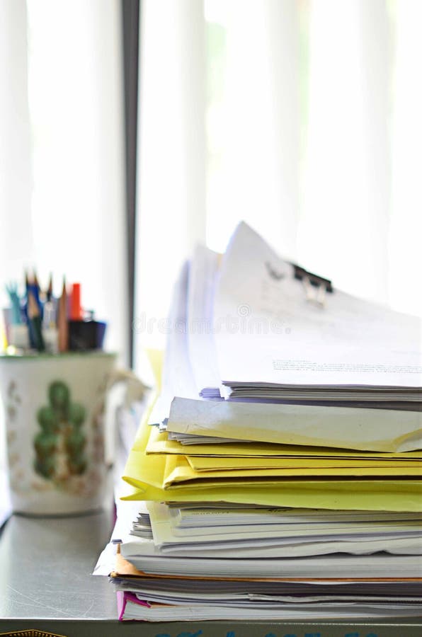Stack of paper files stock photo. Image of note, college - 33805854