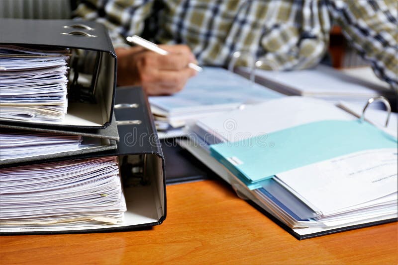 Stack of folders stock photo. Image of notebook, work - 206461820