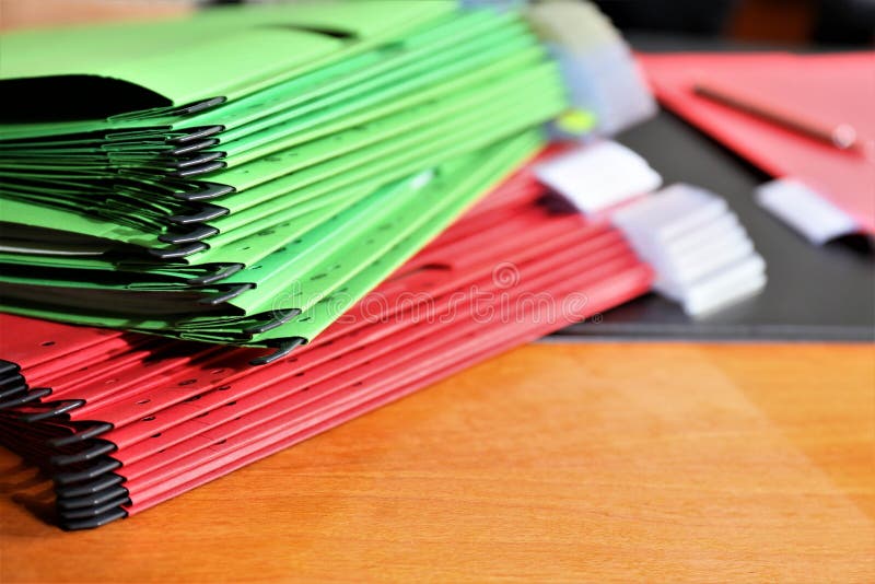 Stack of folders stock image. Image of open, desk, note - 206461839
