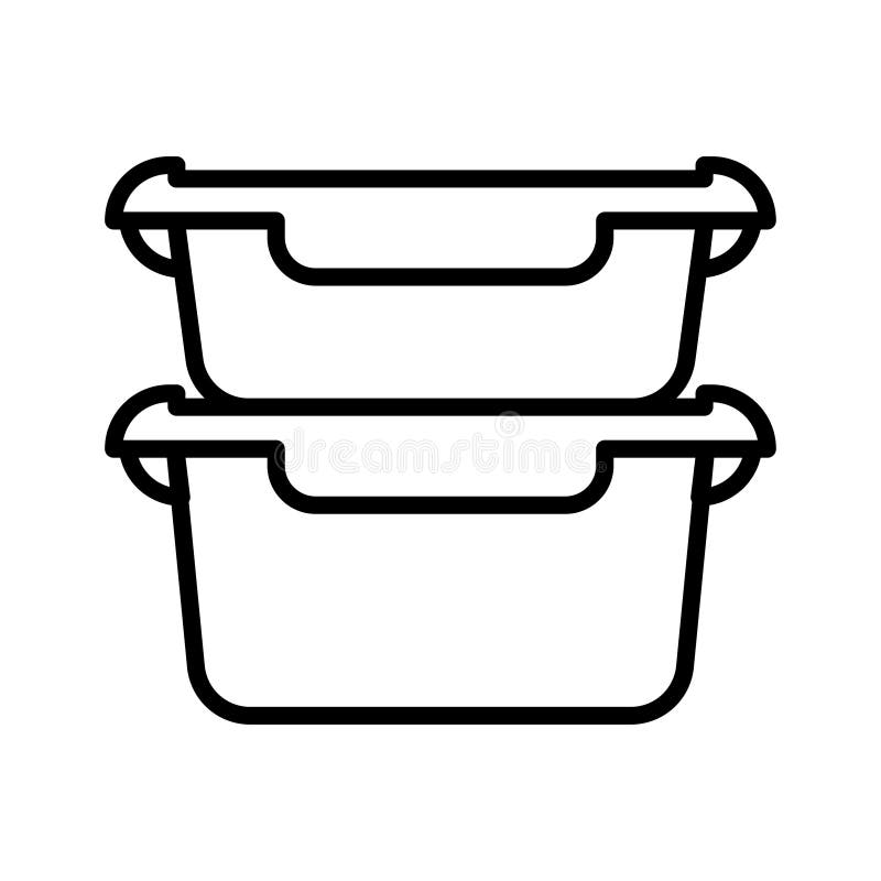 Stack Food Containers Icon. Glass or Plastic Food Containers Stock ...