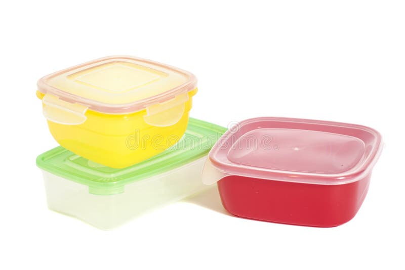 Stack of Food Plastic Containers Stock Image - Image of containers ...