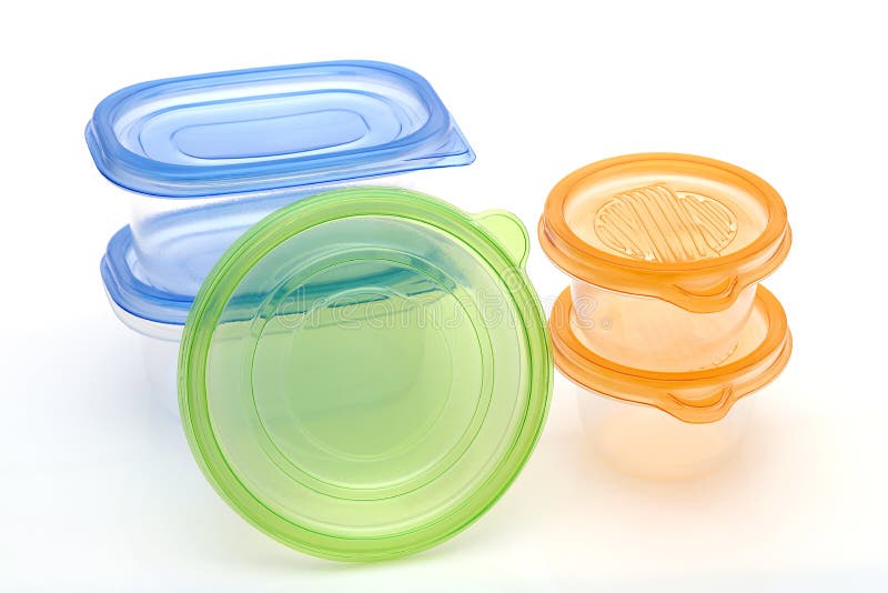 Stack of Food Plastic Containers Stock Image - Image of bright ...