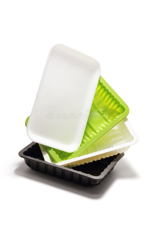 Stack of Food Trays stock image. Image of balance, plastic - 33020909