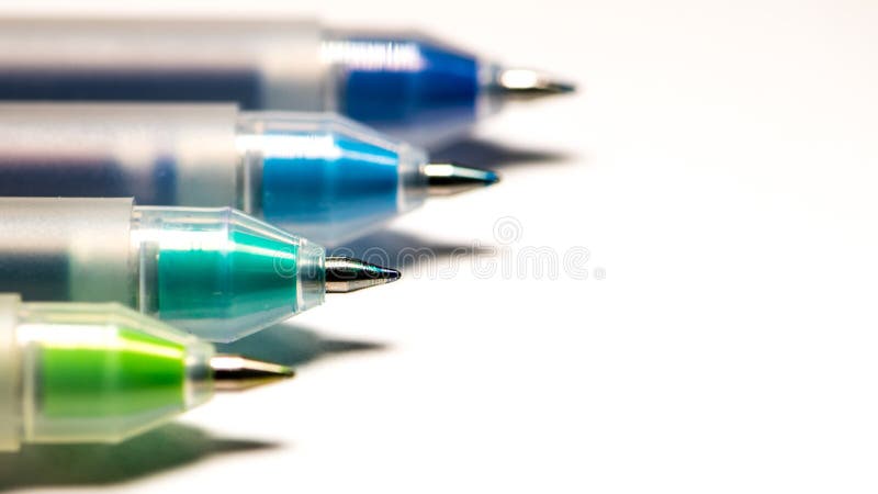 Stack of Four Ballpoint Pen with Different Colours Stock Image - Image ...