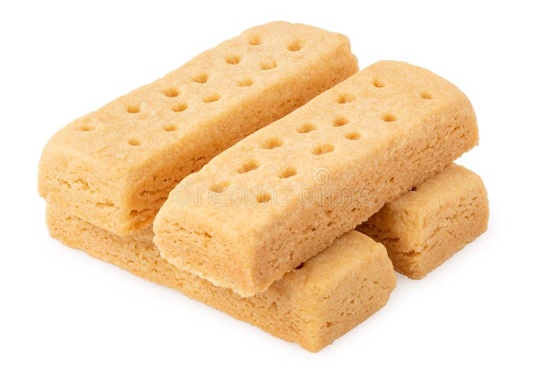 Stack of Four Butter Shortbread Finger Biscuits Stock Photo - Image of ...