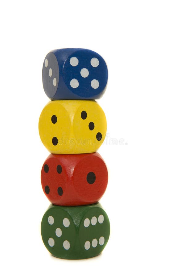 Stack Four Colorful Dices Stock Photos - Free & Royalty-Free Stock ...