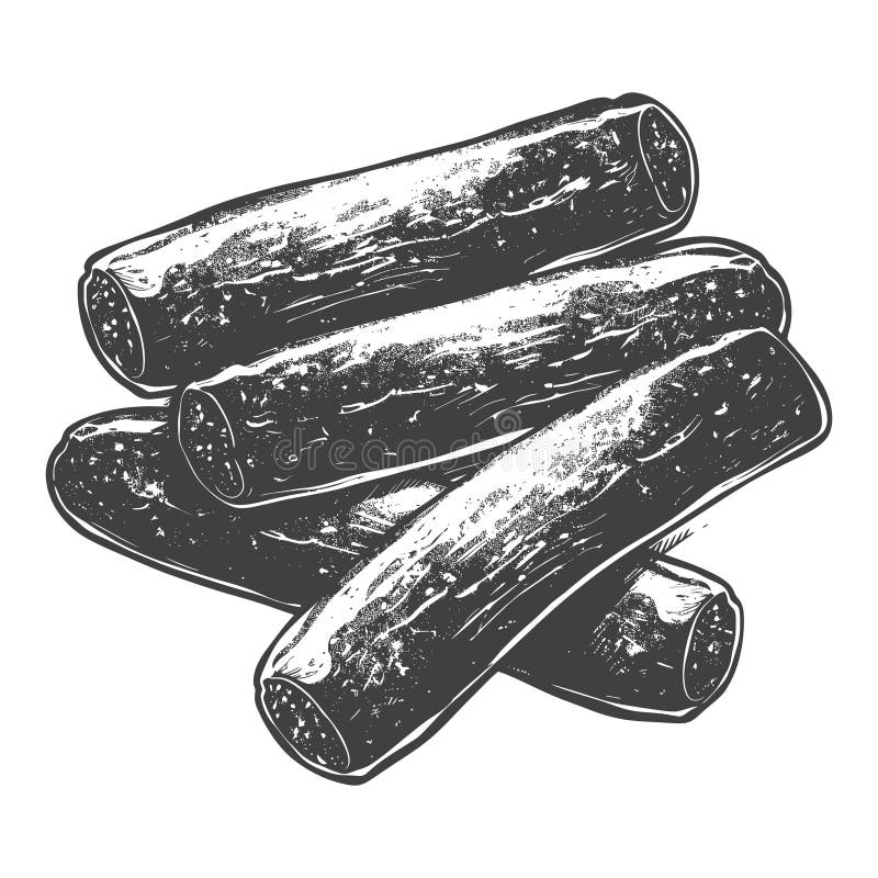 Aromatic Stack of Incense Sticks, Hand-Drawn Illustration Stock Vector ...