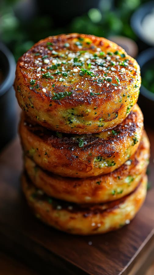 Stack of Four Fried Food Items, Including a Stack of Four Fried ...