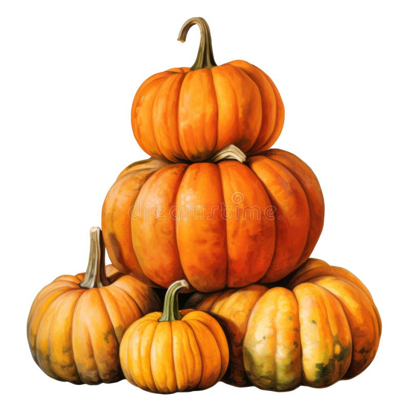Stack of Four Ripe Pumpkins on Black Background Stock Photo ...