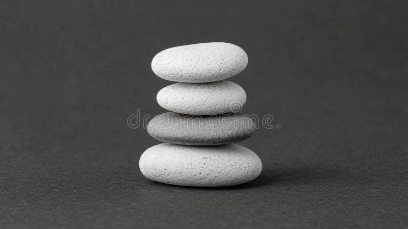 A Stack of Four Rocks in Black and White. Stock Photo - Image of ...