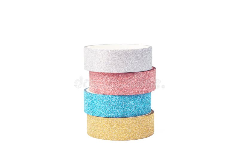 Stack Four Rolls Glitter Tape White Stock Photos - Free & Royalty-Free ...