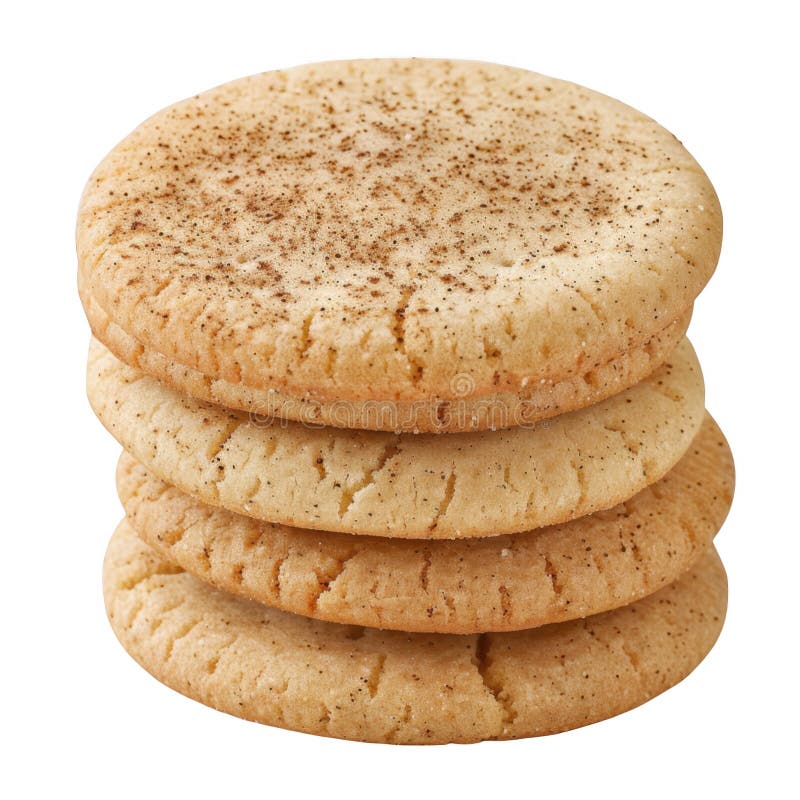 Stack of Four Round Cinnamon Sugar Cookies Stock Illustration ...