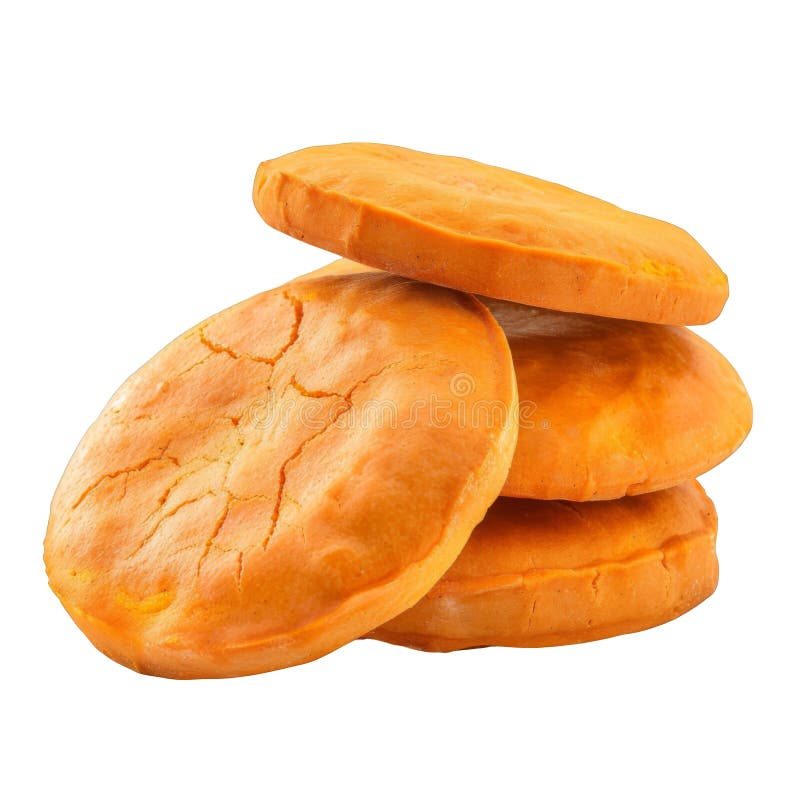 Stack of Four Round Orange Bread Rolls Stock Image - Illustration of ...